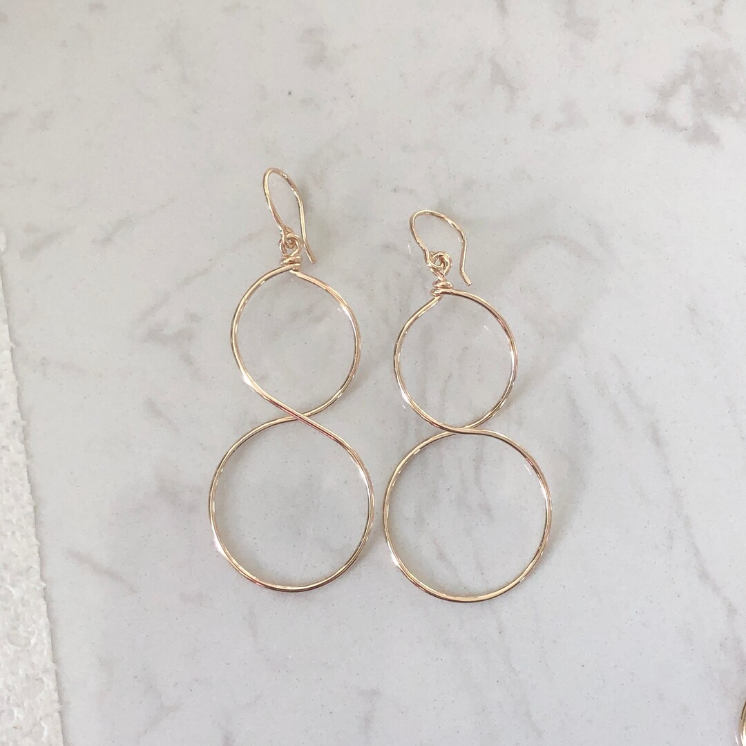 Infinity Earrings Handmade • Gold Hoop Earrings • 14K Gold Filled ...