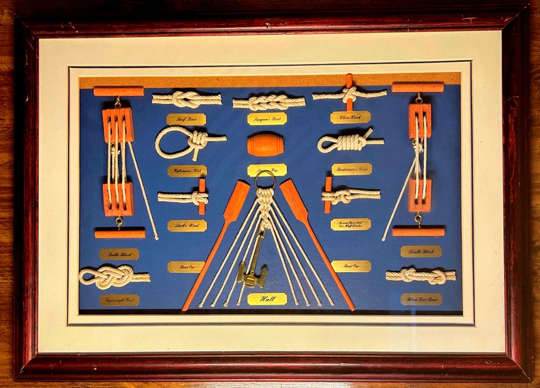 Wall Art : Framed Nautical Knot Display , Maritime Decor , Handcrafted ...