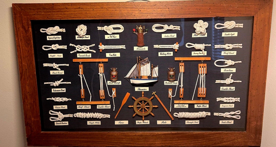 Wall Art : Framed Nautical Knot Display , Maritime Decor , Handcrafted ...