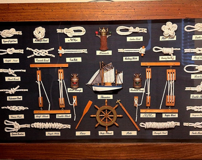 Wall Art : Framed Nautical Knot Display , Maritime Decor , Handcrafted ...