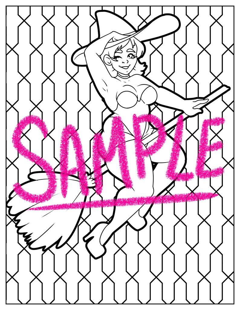 Spooky Pinup Coloring Pages printable - Etsy