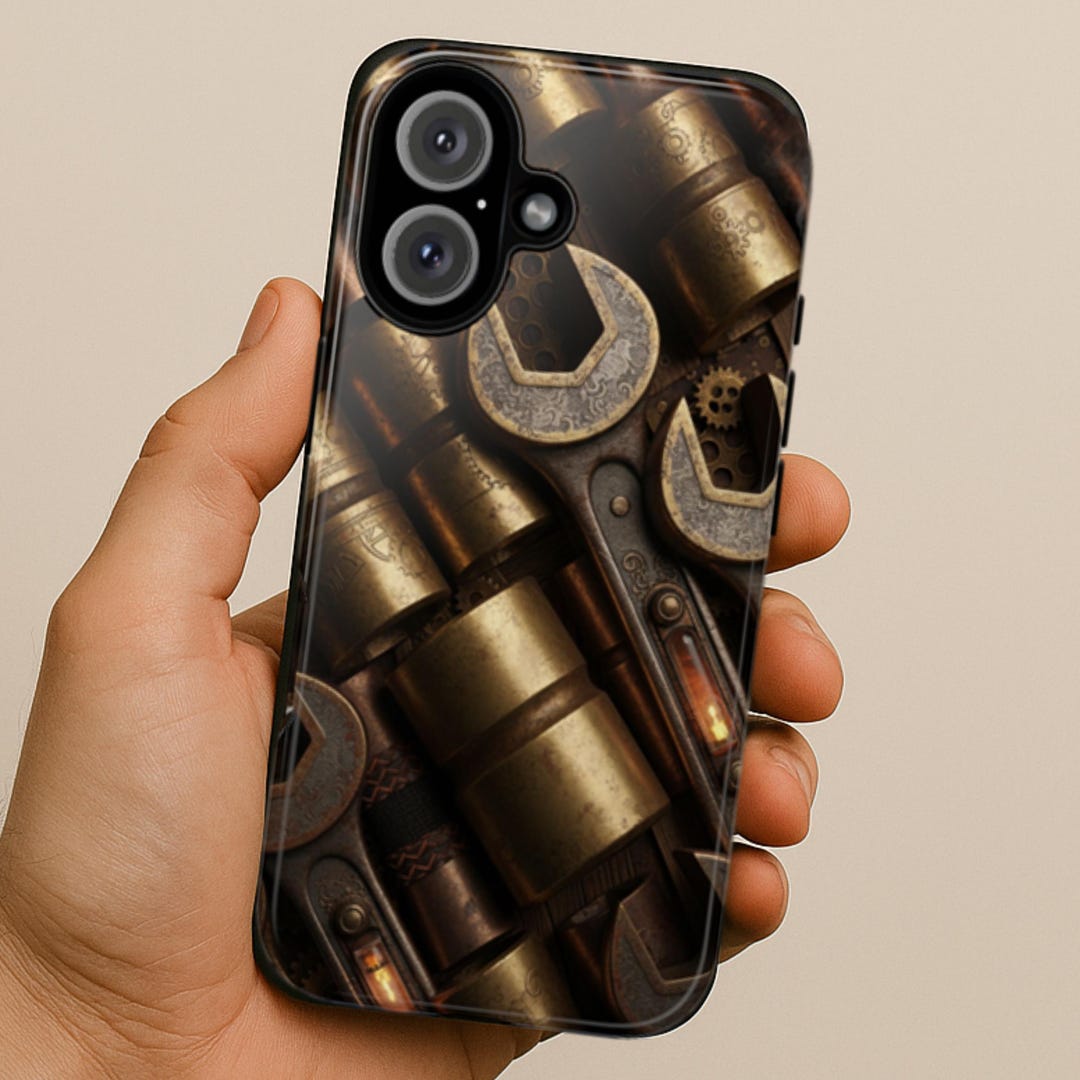 Steampunk iPhone 17 Case | Mechanical Tool Design Tough Phone Case for ...