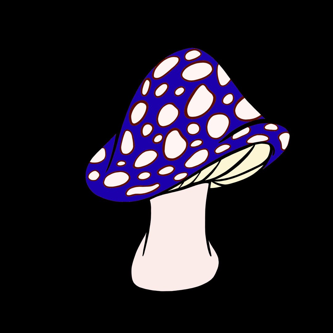 Blue Mushroom Sticker - Etsy