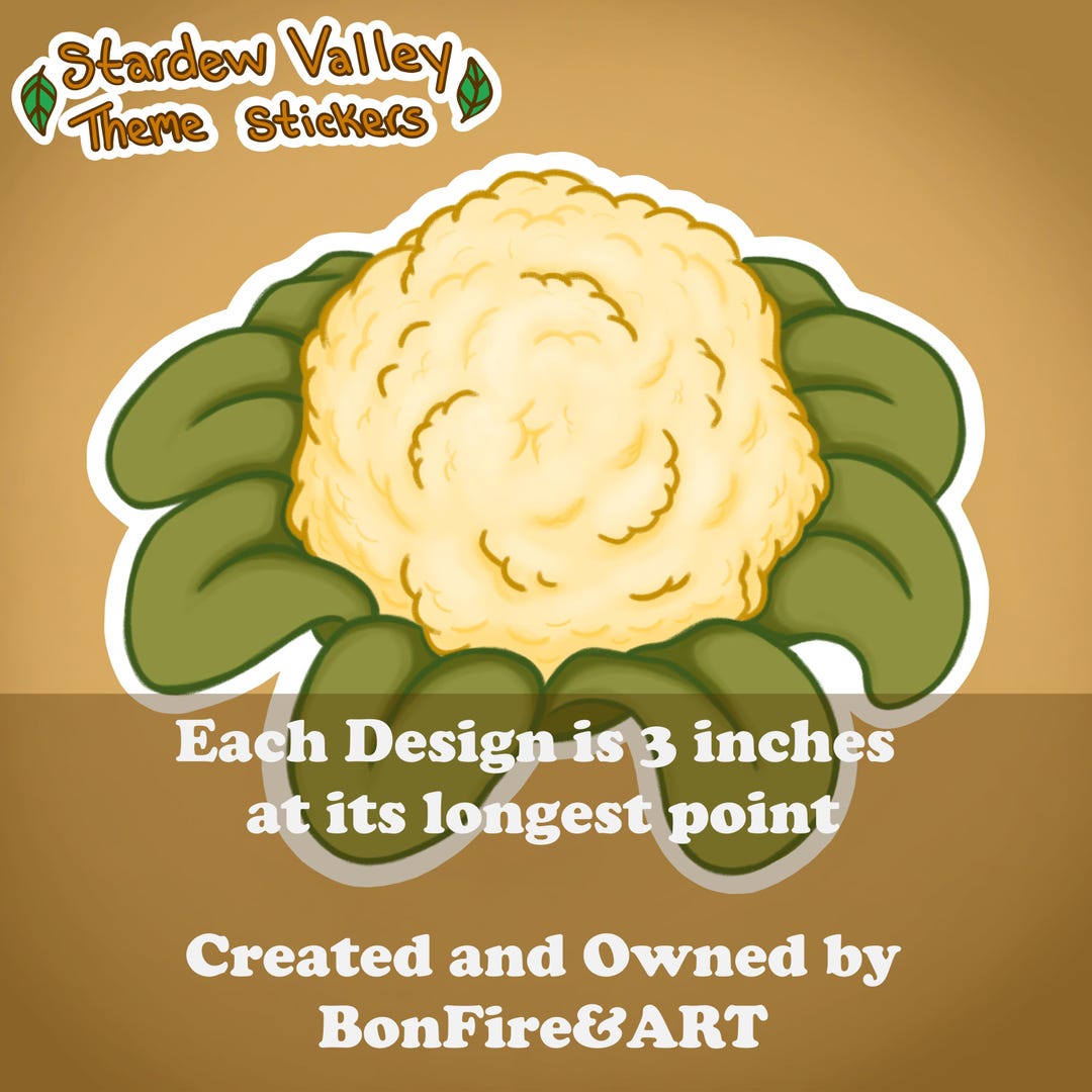 Stardew Valley Cauliflower Sticker - Etsy