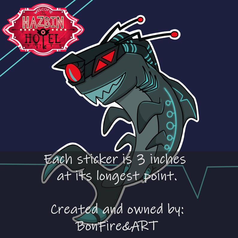 Hazbin Hotel Shock.wav 3 Inch Sticker - Etsy UK