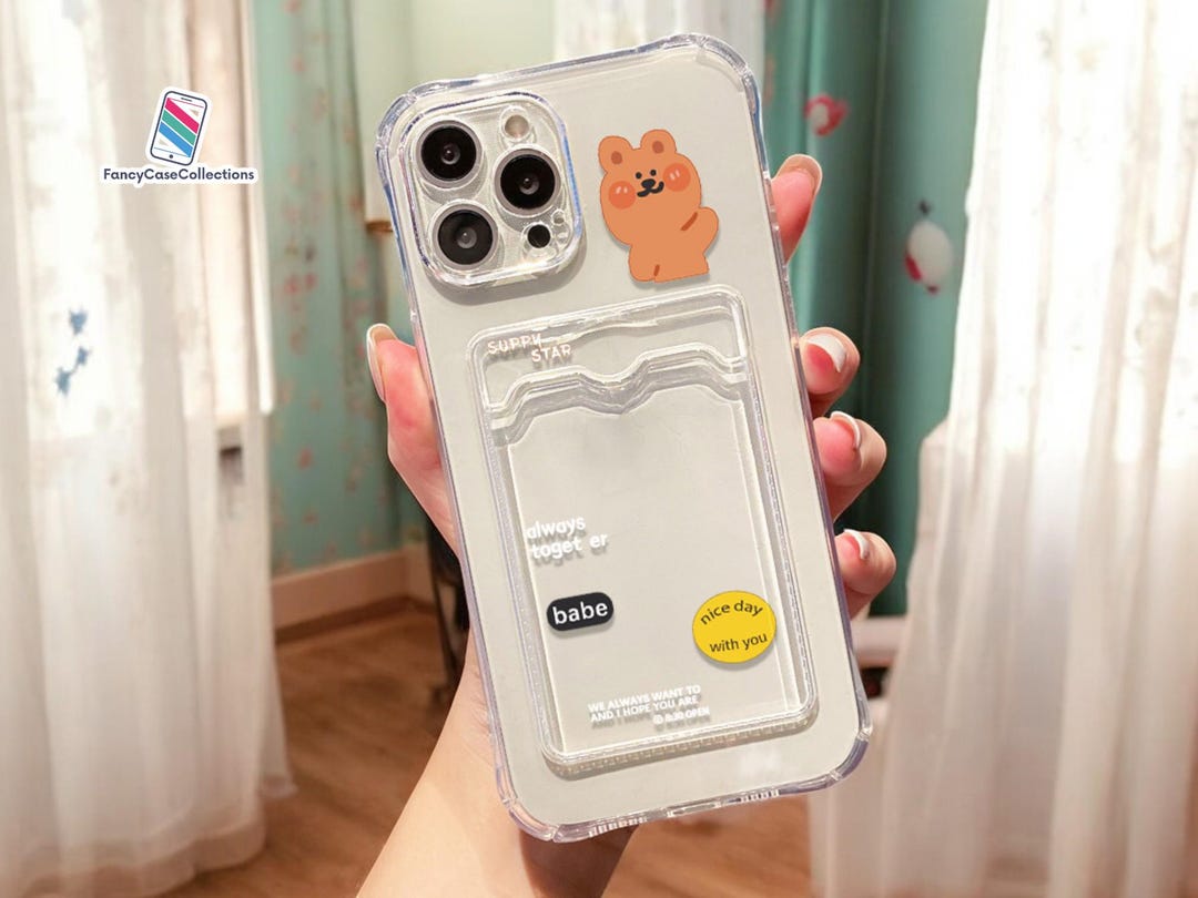 Charming Clear Phone Case Photo Card Holder Translucent Gadget Durable ...