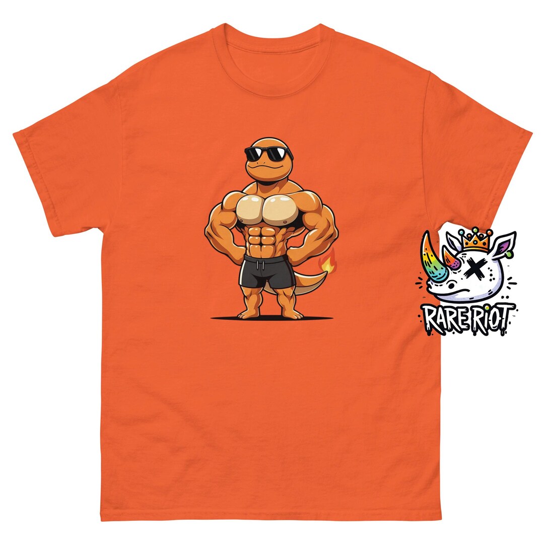 Buff Charmander Mens T-shirt Graphic Men's Shirt Geeky T-shirt for Him ...