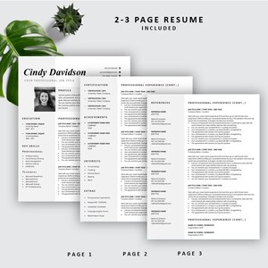 3 Page Resume Template 174, Modern Resume Template Word, Professional ...