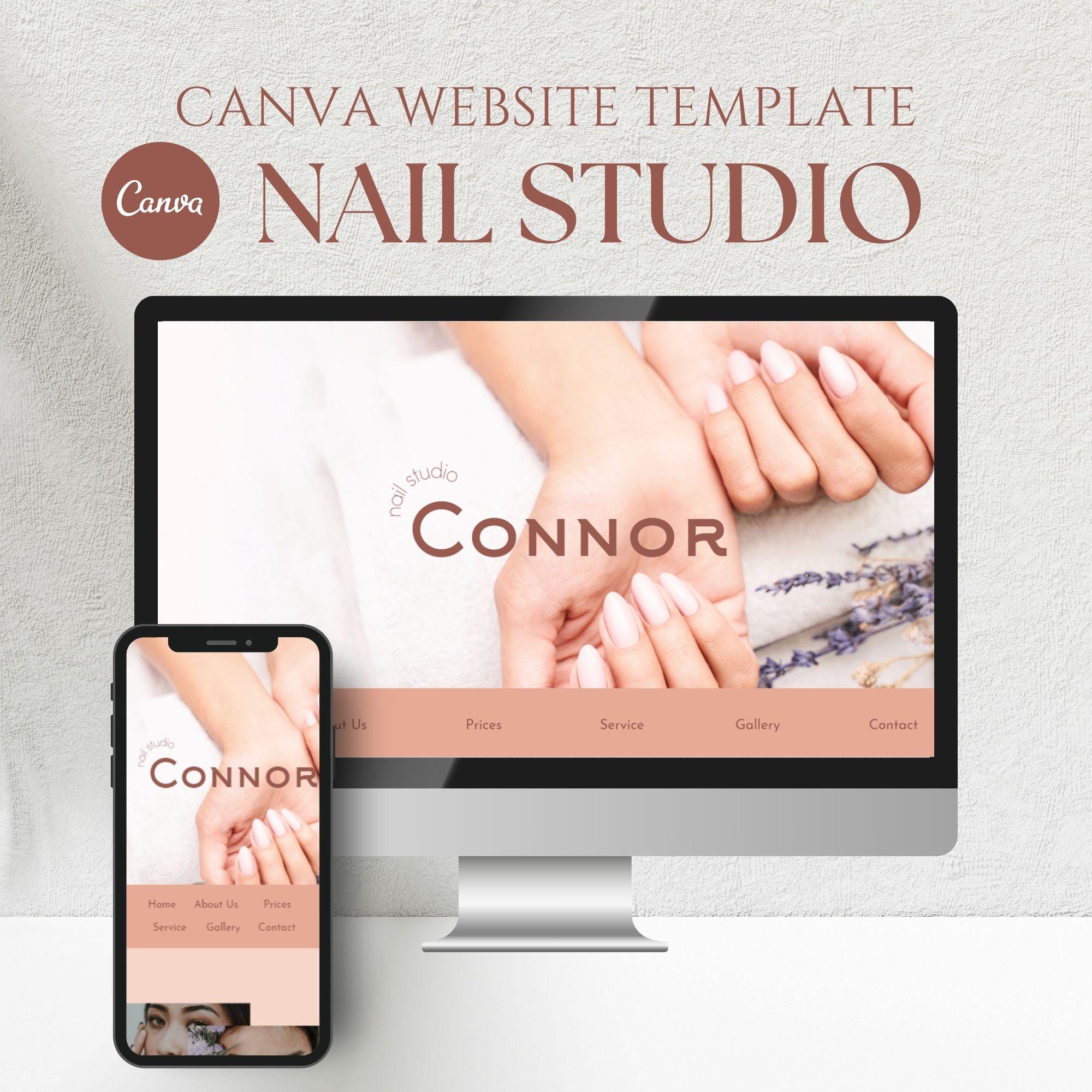 Nail Studio Website Template Canva Editable Nail Tech Webpage for Nail ...