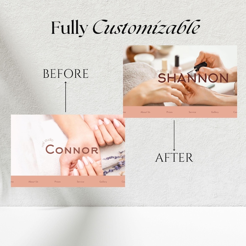 Nail Studio Website Template Canva Editable Nail Tech Webpage for Nail ...