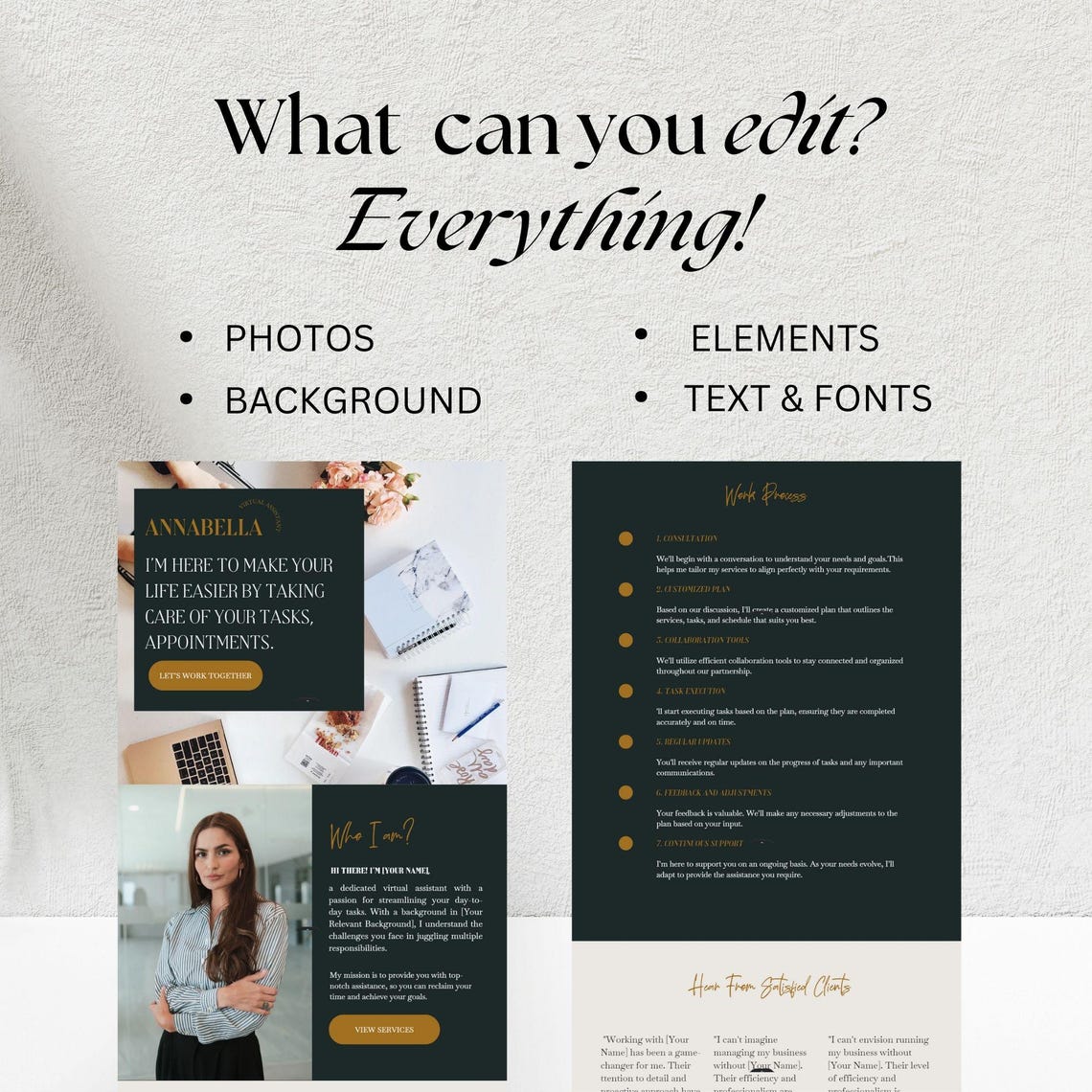 Virtual Assistant Website Template, Canva Website Template, Virtual ...