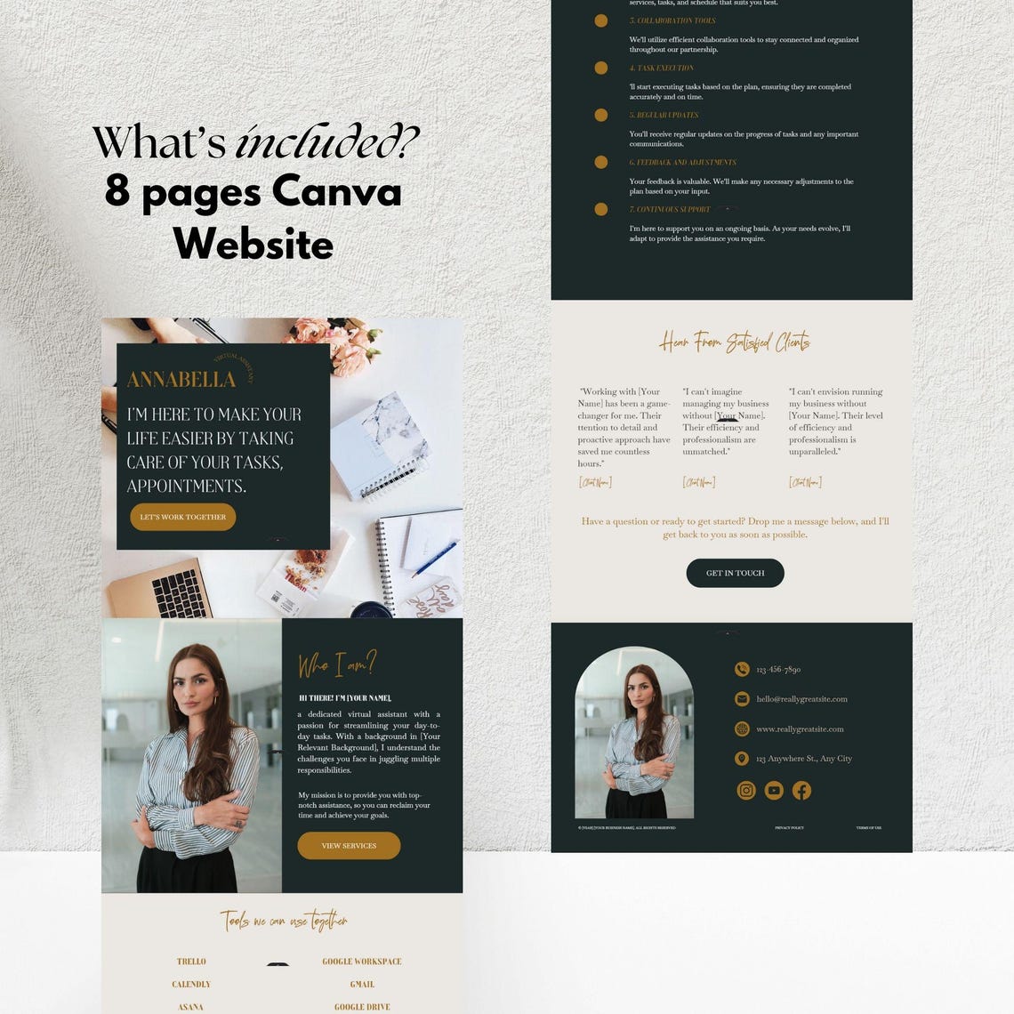Virtual Assistant Website Template, Canva Website Template, Virtual ...