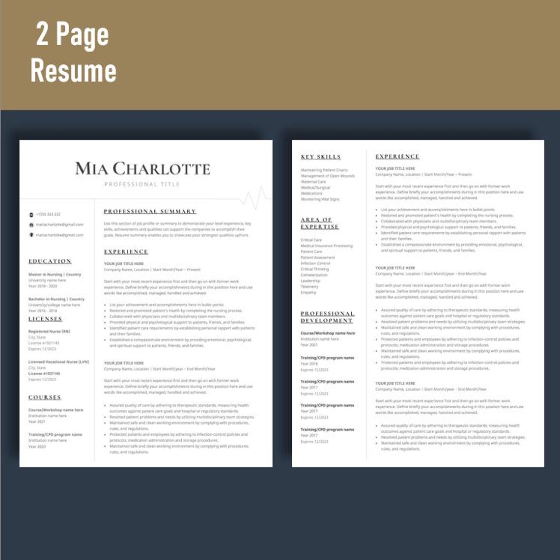 Sleek Resume Template 141, Modern Resume Template Word, ATS Friendly ...