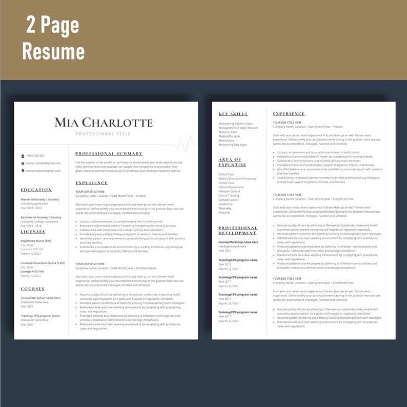 Sleek Resume Template 141, Modern Resume Template Word, ATS Friendly ...