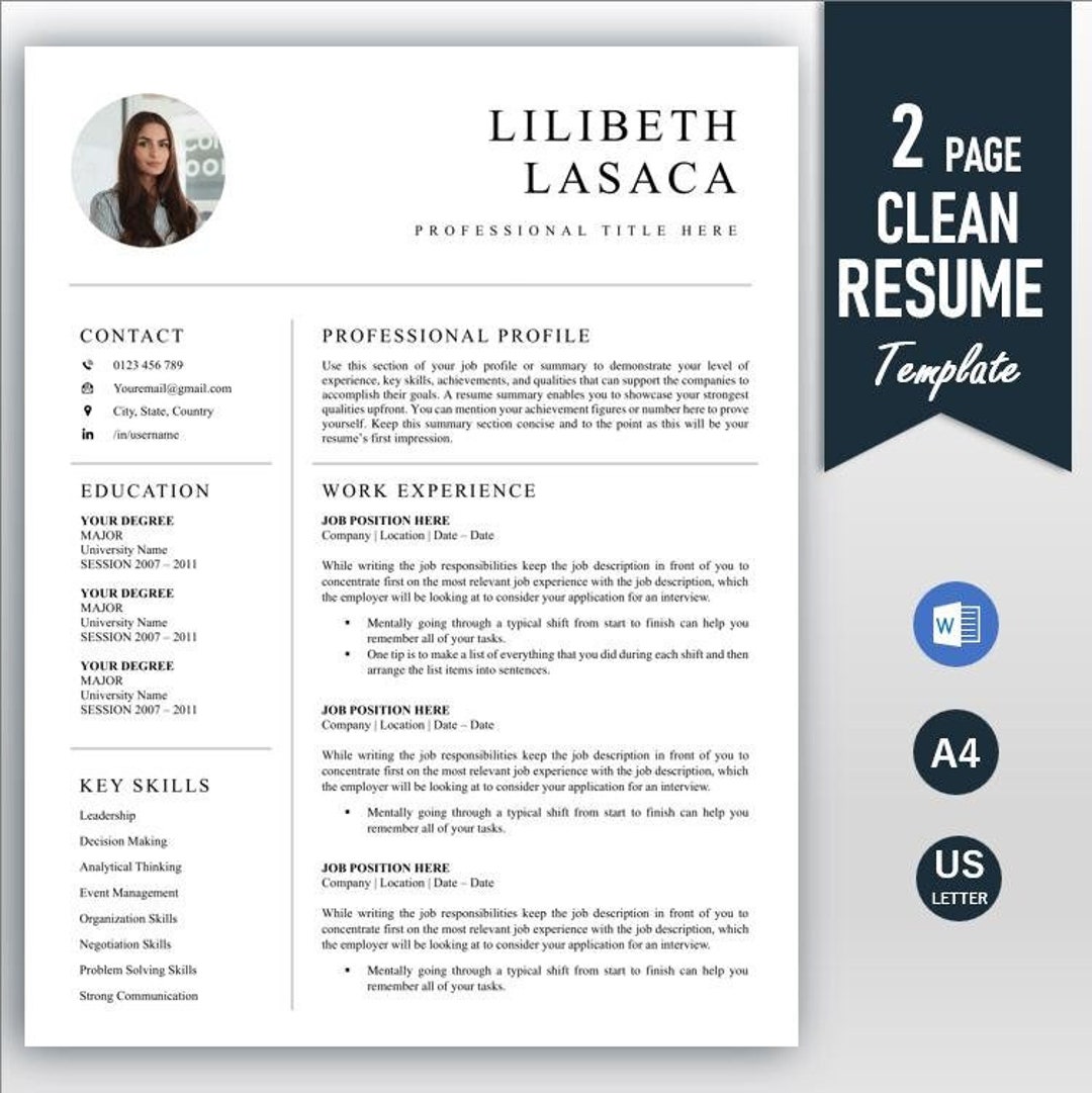 Professional Word Resume 239, Modern Resume Template Word, Professional ...