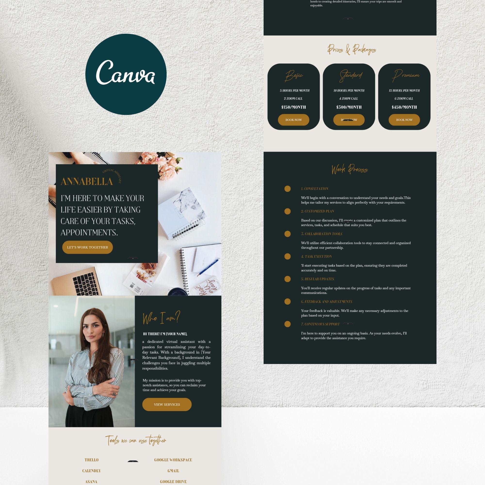 Virtual Assistant Website Template, Canva Website Template, Virtual ...