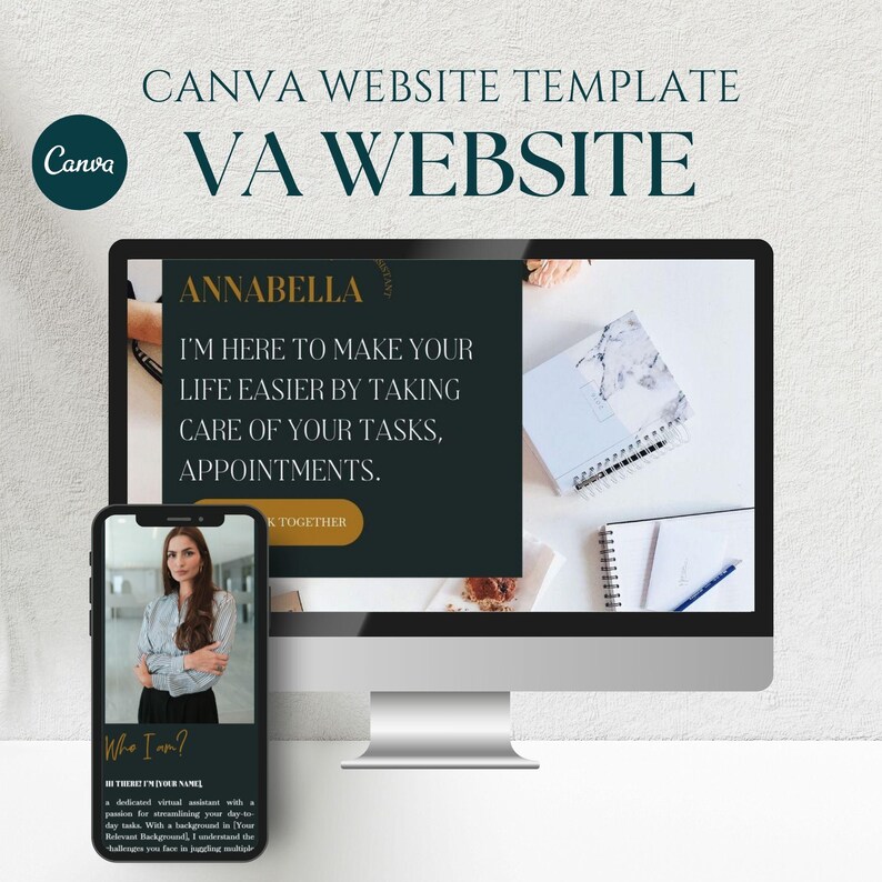 Virtual Assistant Website Template, Canva Website Template, Virtual ...