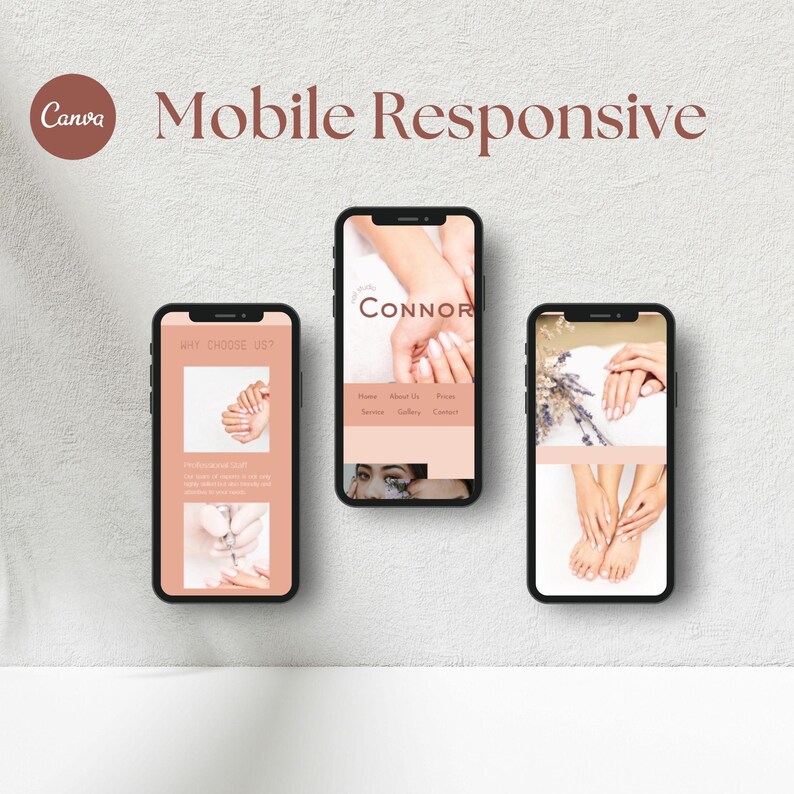 Nail Studio Website Template Canva Editable Nail Tech Webpage for Nail ...