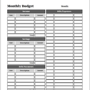 Ultimate Simple Printable Budget Planner, Income and Expense Tracker ...