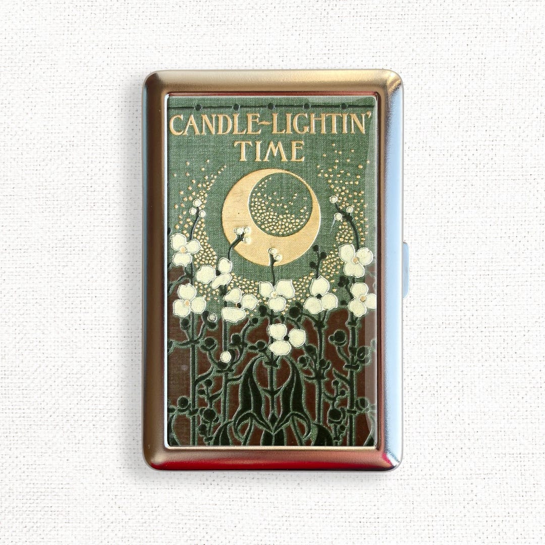 Art Nouveau Moon Cigarette Case Vintage Deco Floral Celestial Holder ...