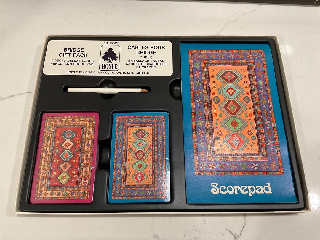Vintage Bridge Gift Pack Unused 2 Hoyle Double Deck Playing Cards in ...