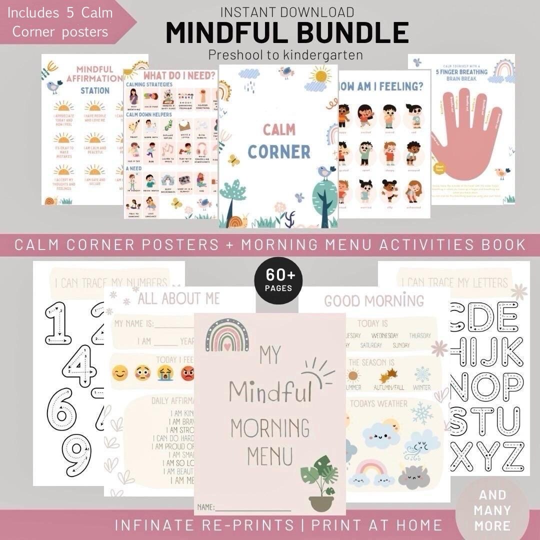 ULTIMATE BUNDLE Mindful Morning Menu and Calm Corner Posters and ...