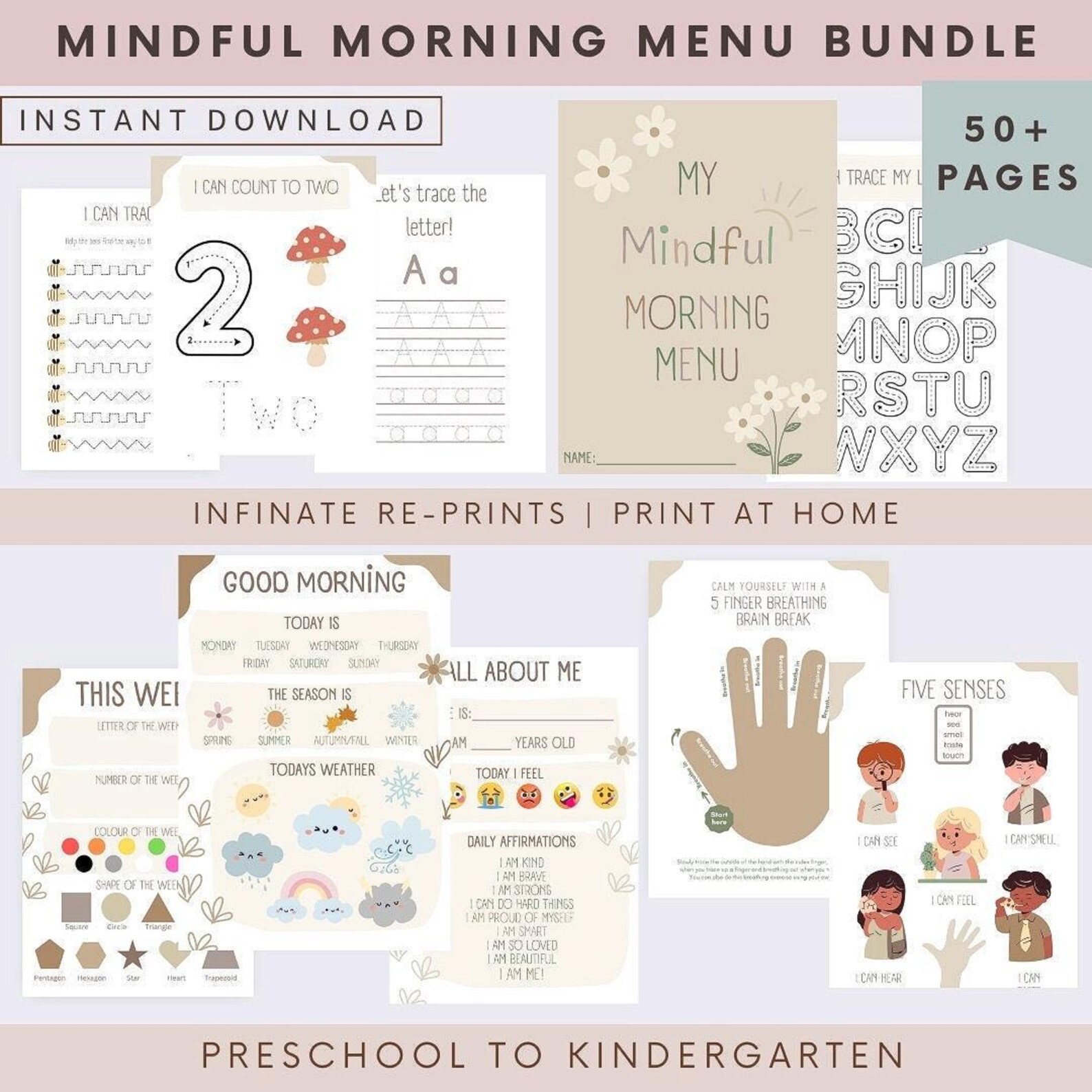 Mindful Morning Menu - Etsy