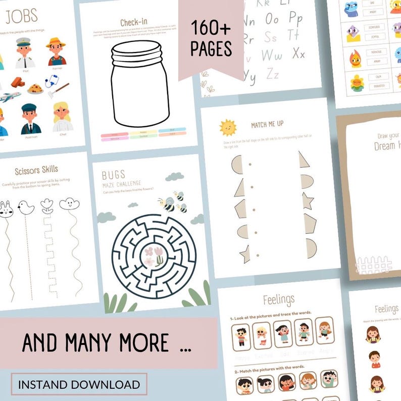 Activity/worksheet Learning Book Printable Sheets - Etsy