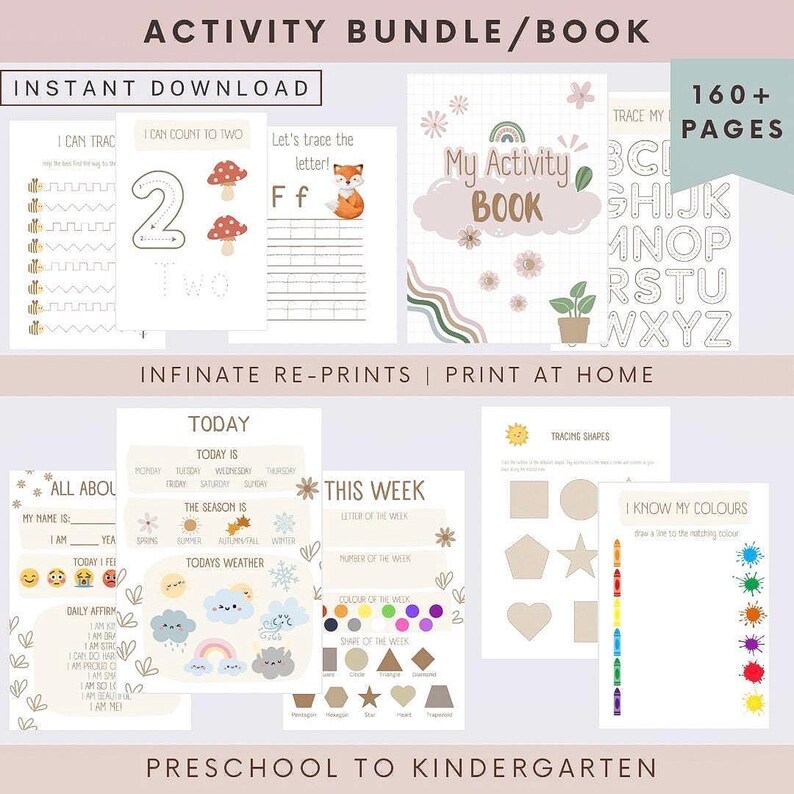 Activity/worksheet Learning Book Printable Sheets - Etsy