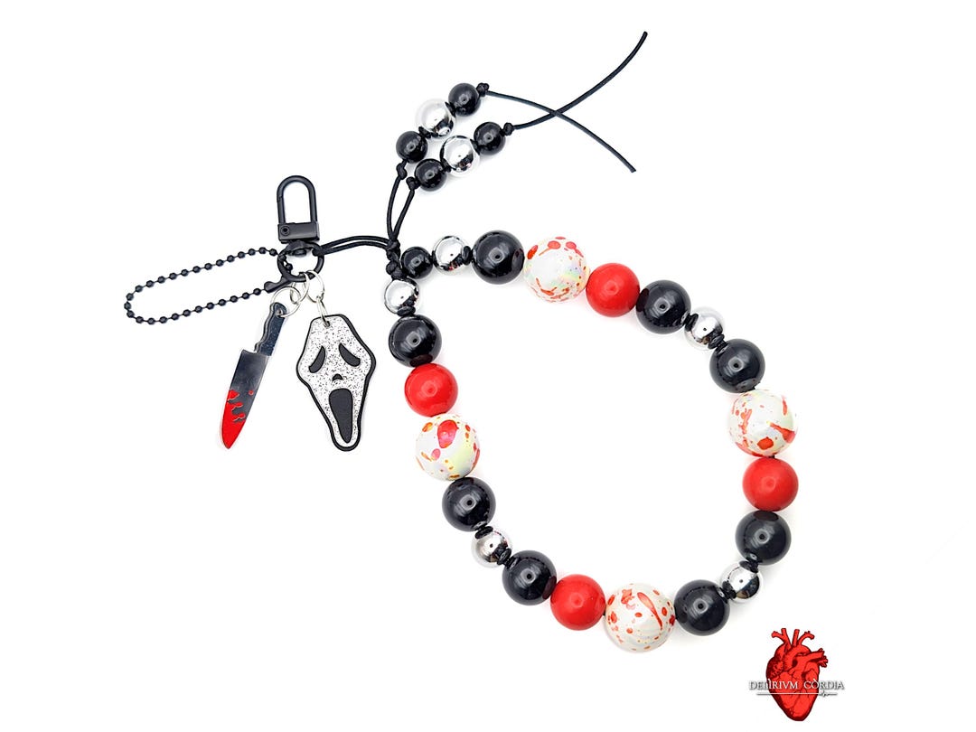 Scream Ghost Face Horror Movie Themed Keychain, Mobile Phone Strap ...