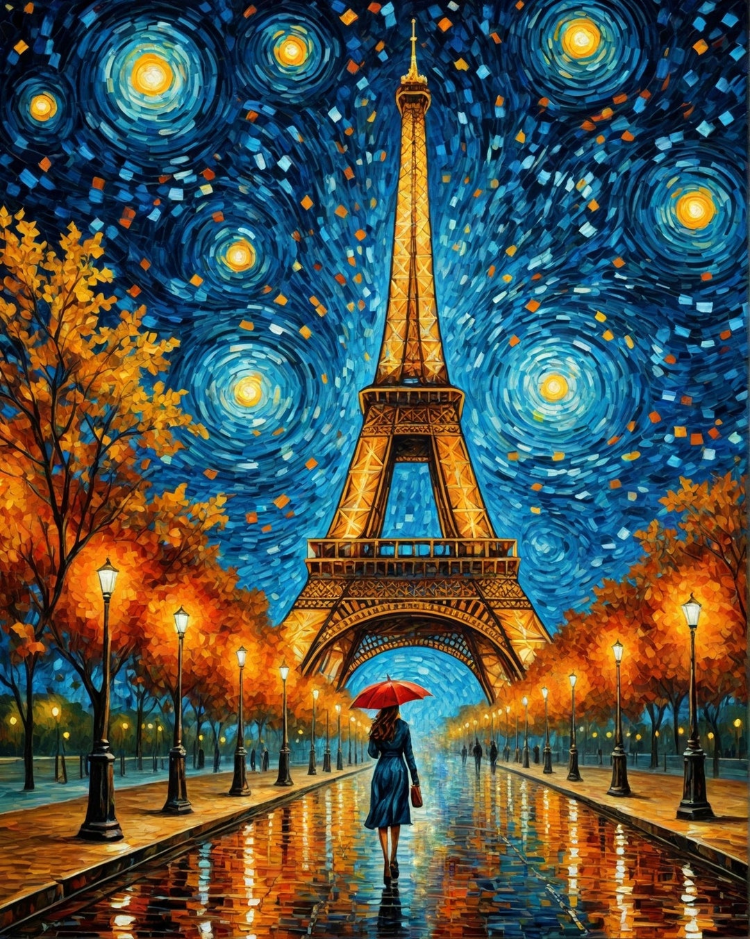 Eiffel Tower Paris France Art Print on Canvas Wall Decor Artwork ...