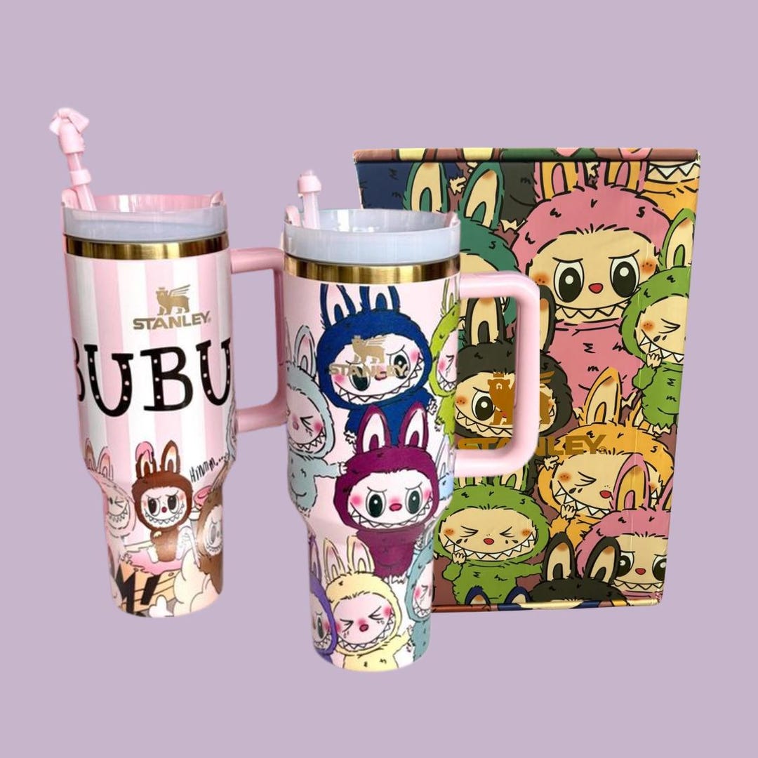 Exclusive Labubu Stanley Tumbler Set With Gift Bag & Box, Cute Cartoon ...