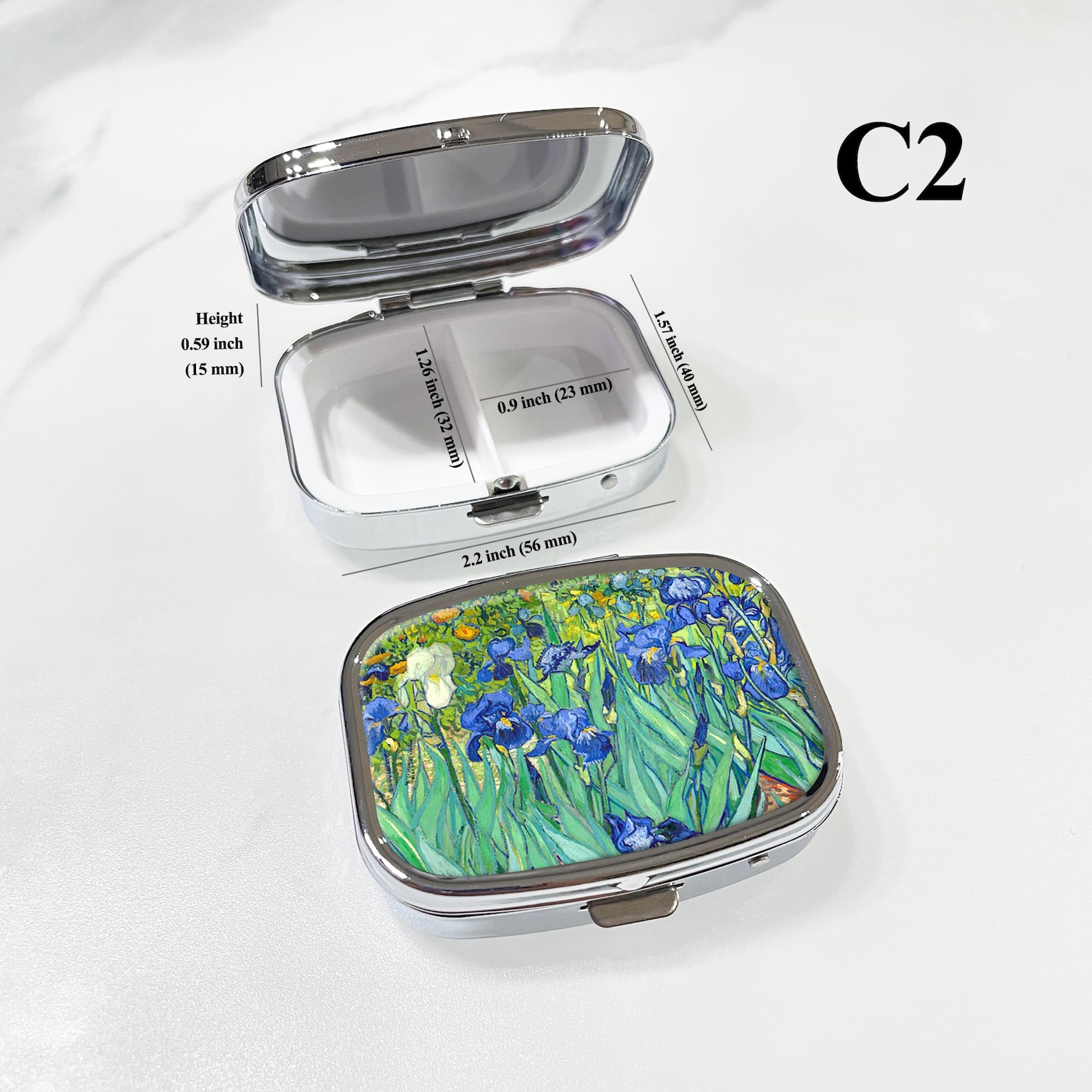 Vincent Van Gogh Irises Flower Garden Pill Box - Pill Containers ...