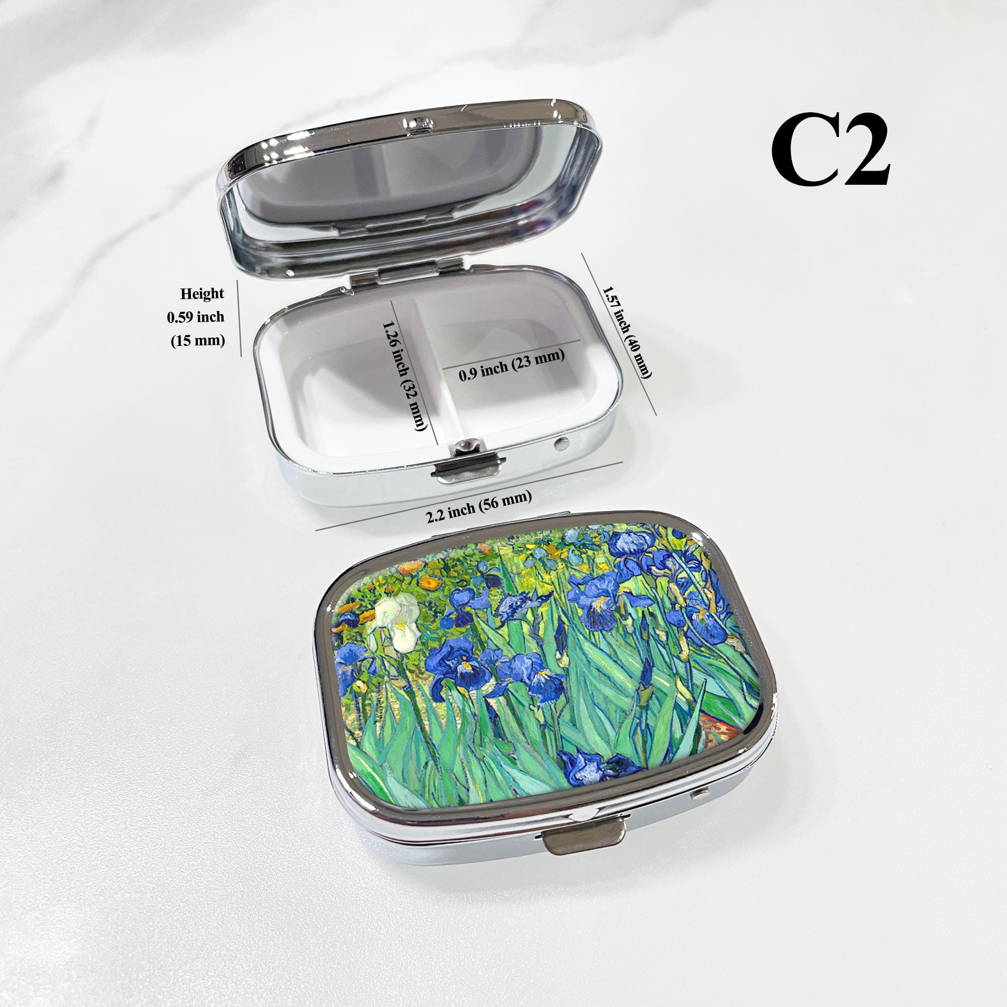 Vincent Van Gogh Irises Flower Garden Pill Box - Pill Containers ...