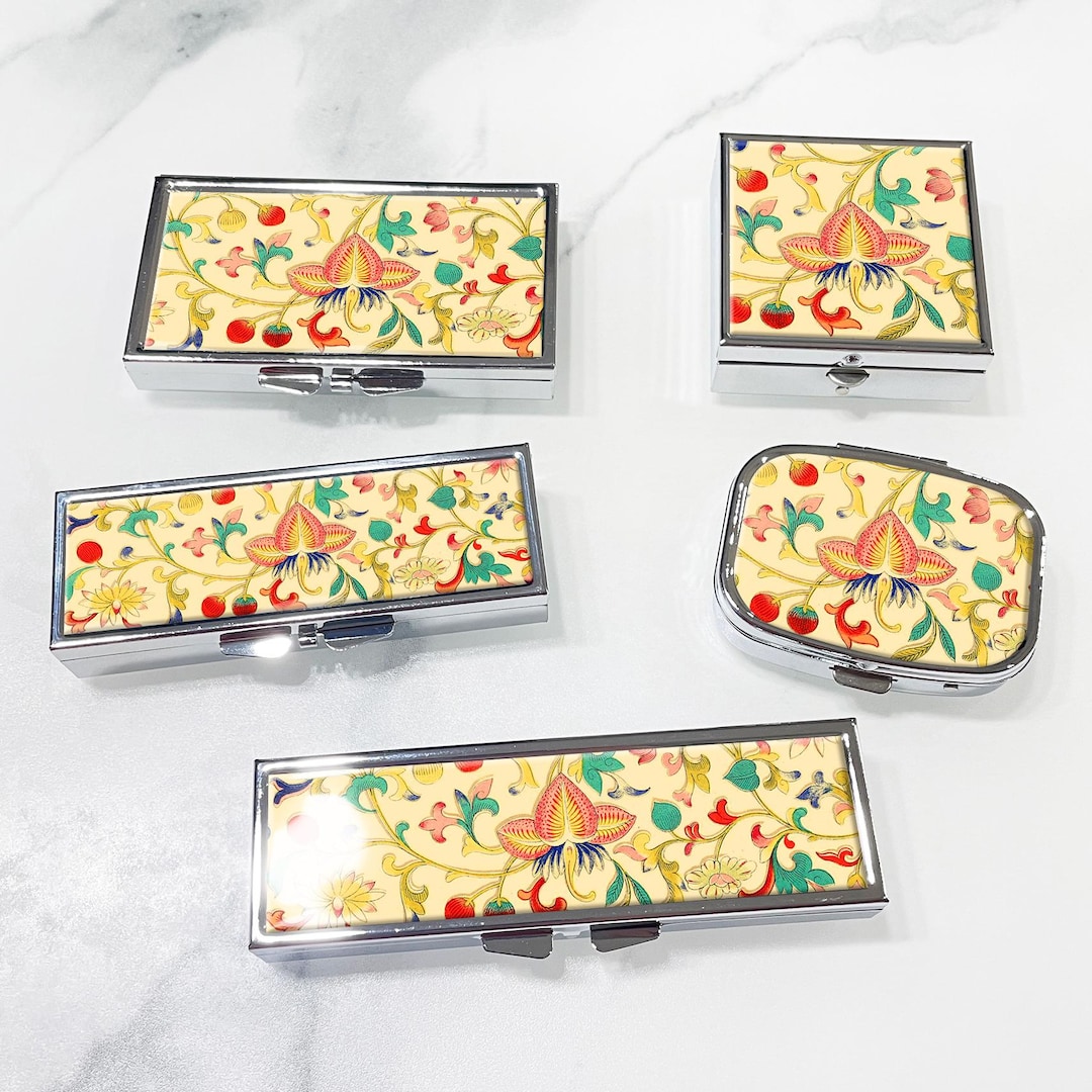 Alphabet of Flowers and Fruit Pill Box - Pill Containers, Trinket Box ...
