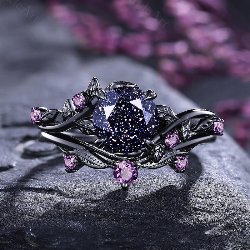 Gothic Wedding Ring Blue - Etsy