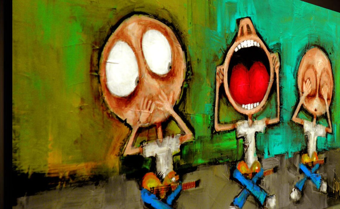 Original Painting Modern Abstract Art by SLAZO 24x48 - Etsy