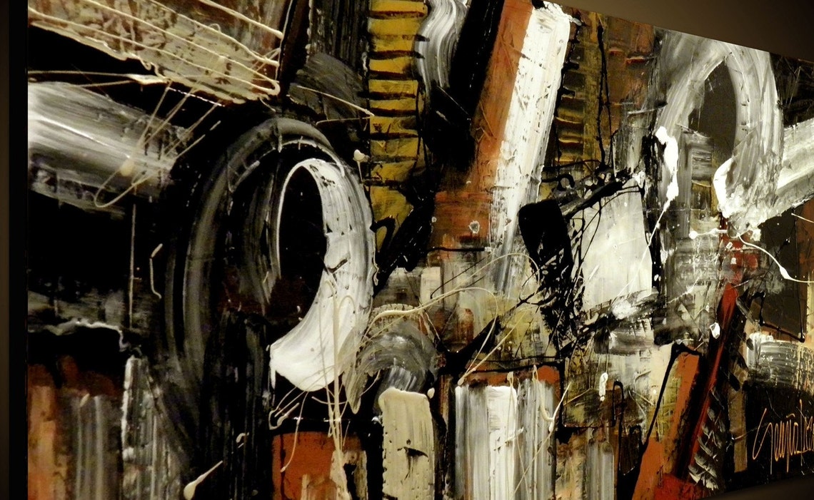 Original Abstract Painting Modern Abstract Art by SLAZO 24x48 - Etsy