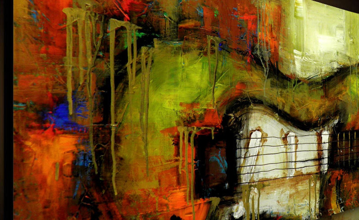 Original Painting Modern Abstract Art by SLAZO 24x48 - Etsy Canada