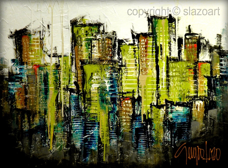Original Painting Modern Abstract Art by SLAZO 36x48 Made to Order - Etsy
