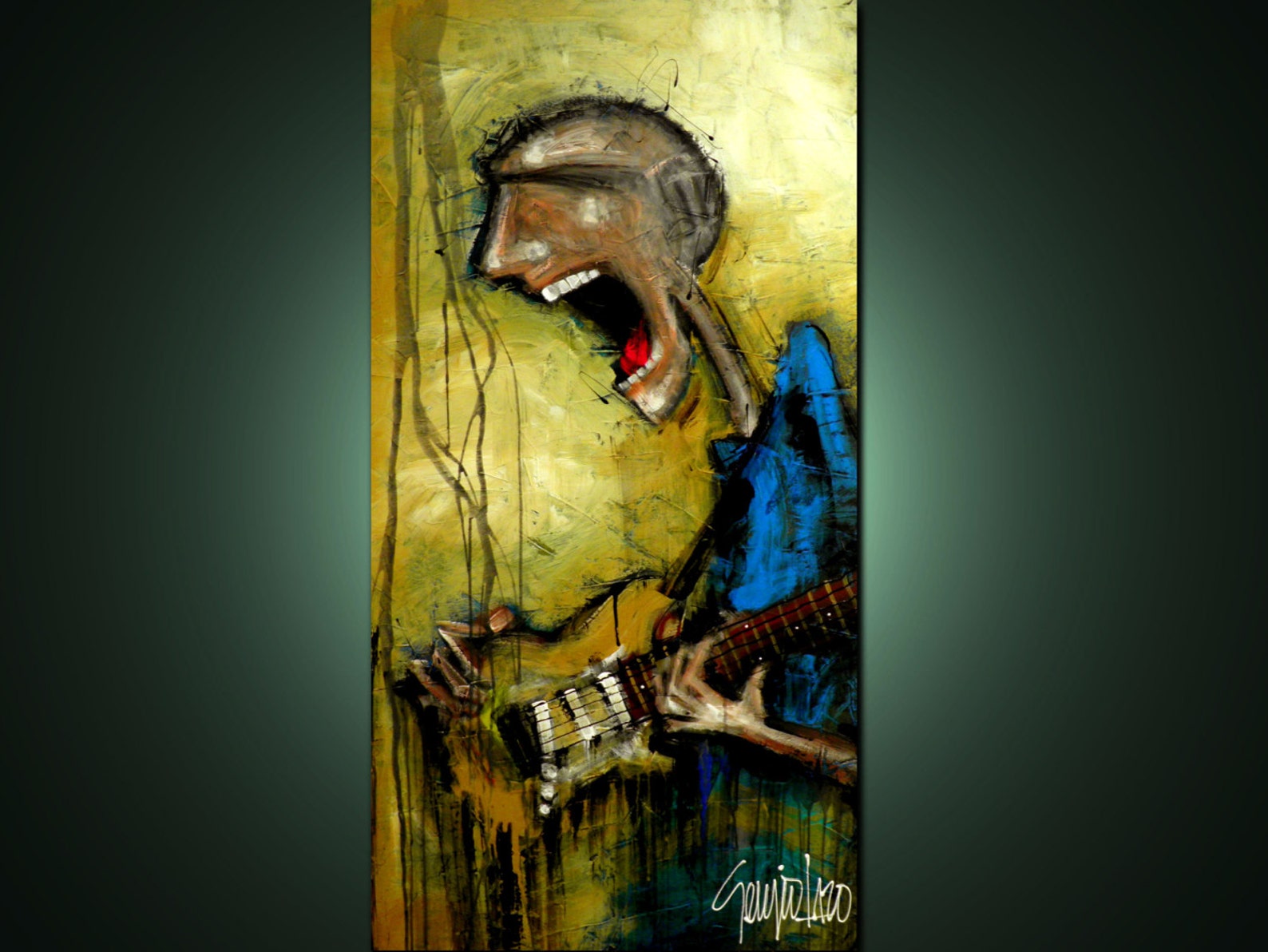 Original Painting Modern Abstract Art by SLAZO 24x48 - Etsy