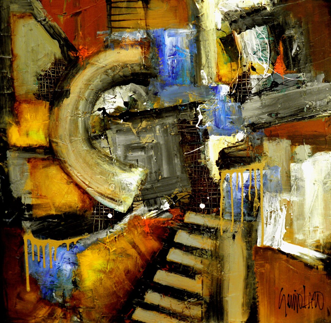 Abstract Painting Modern Abstract Art by SLAZO 36x36 Made to Order - Etsy