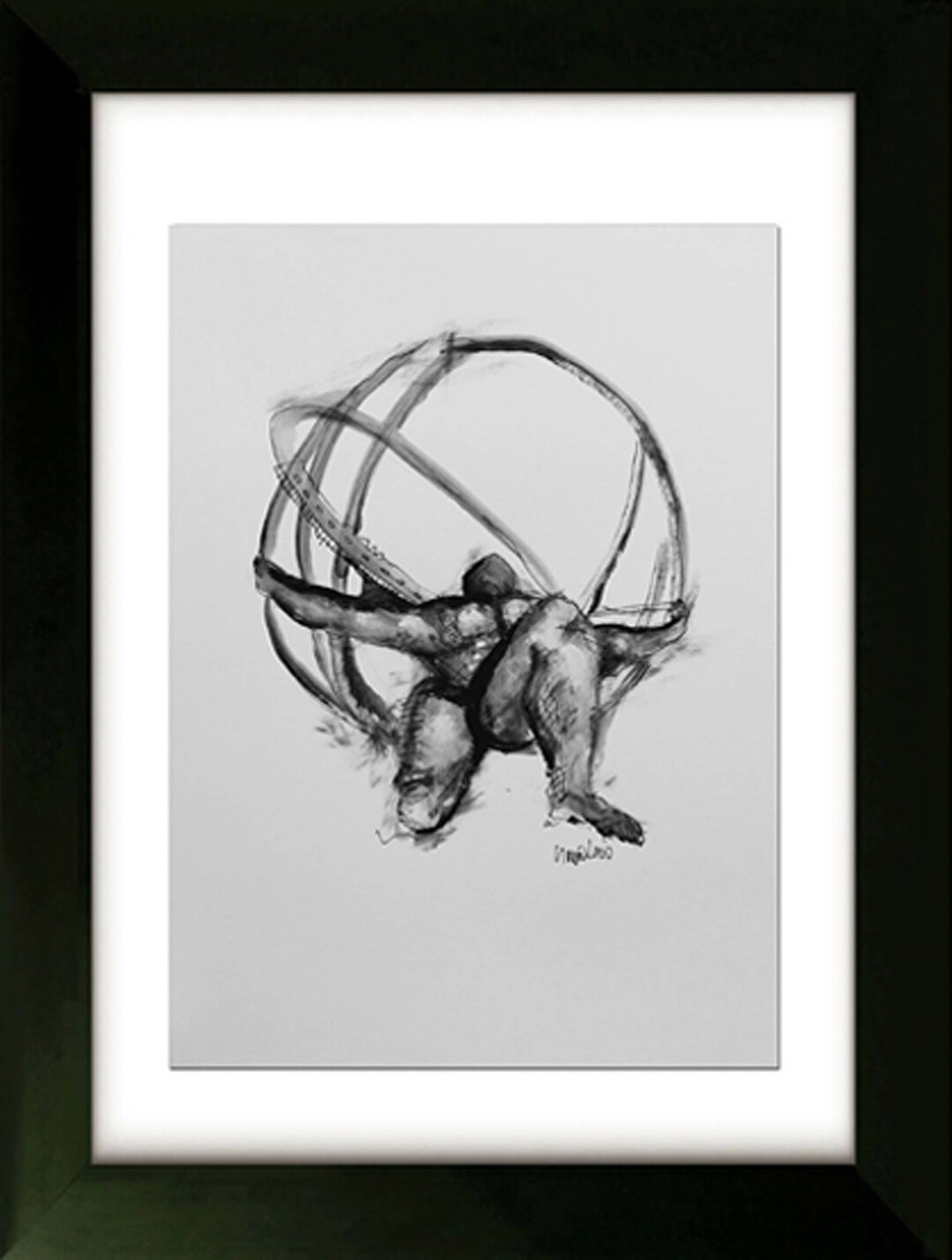 Original Atlas Drawing, Framed Modern Home Decor (16x20) - Etsy