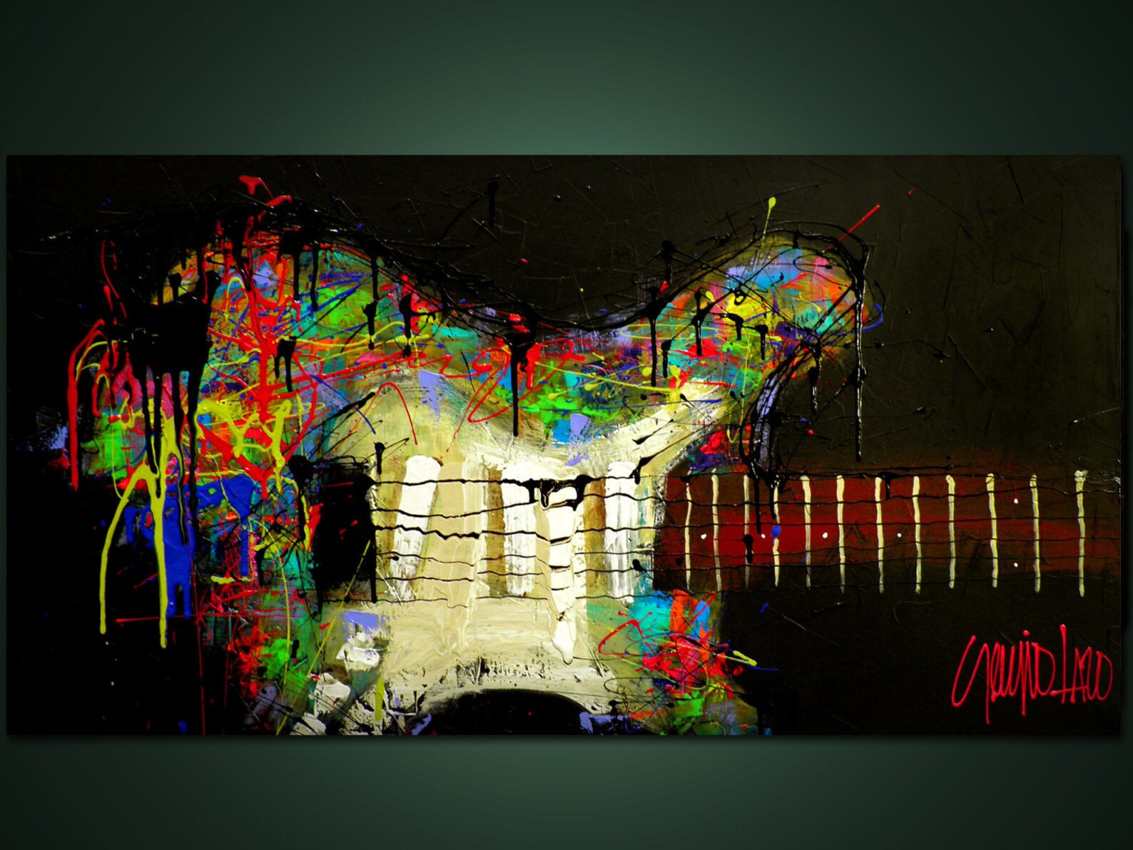 Original Painting Modern Abstract Art by SLAZO 24x48 Made to Order - Etsy