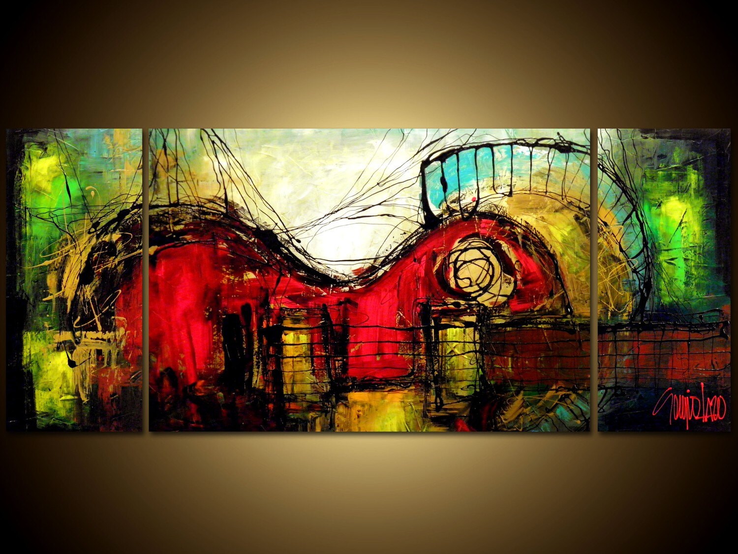 60 Original Painting Modern Abstract Art by SLAZO Made to Order - Etsy