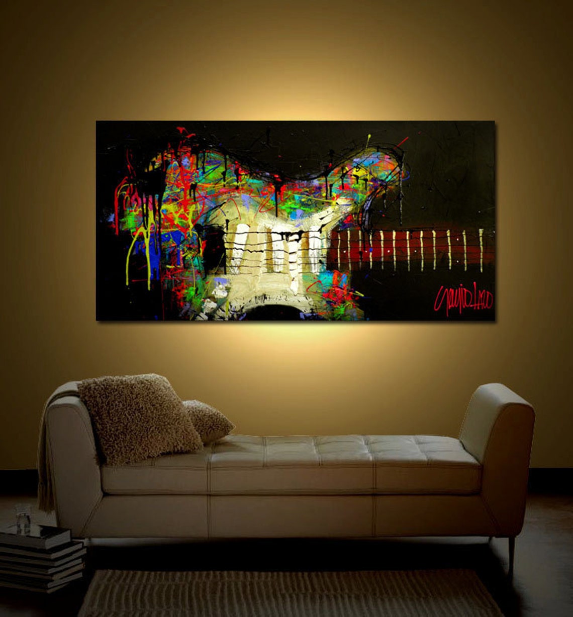Original Painting Modern Abstract Art by SLAZO 24x48 Made to Order - Etsy