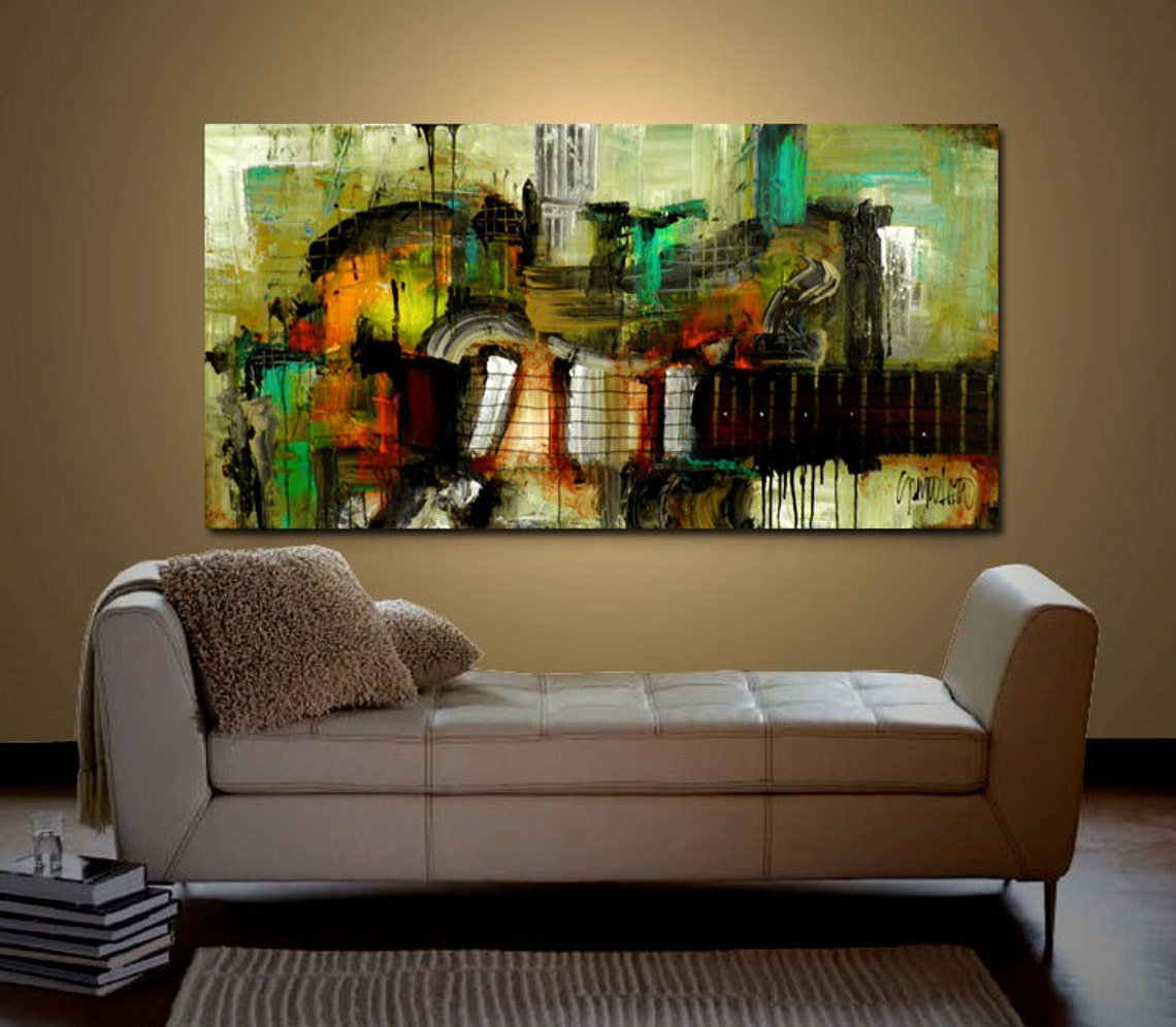 Original Painting Modern Abstract Art by SLAZO 24x48 Made to Order - Etsy