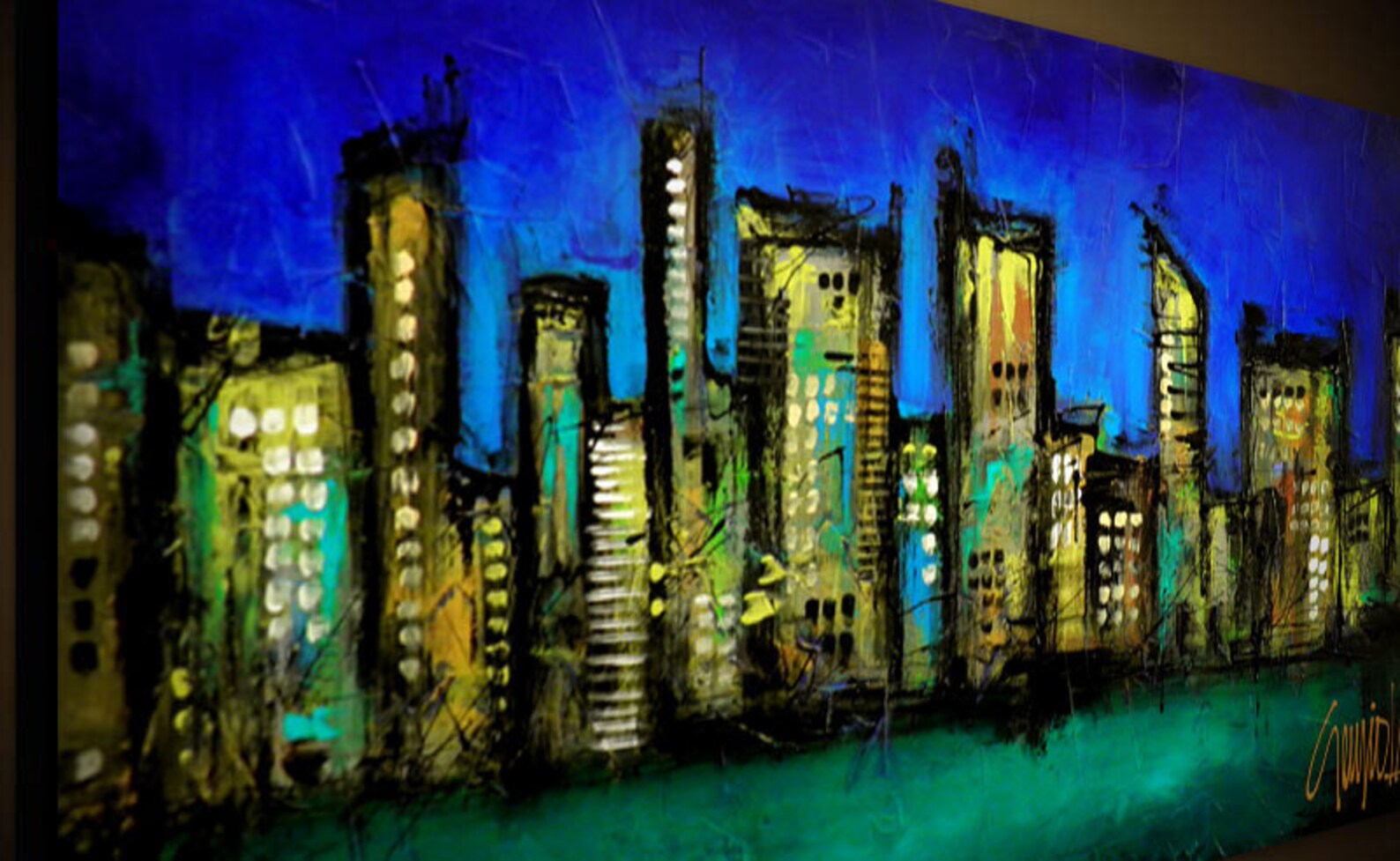 Original Painting Modern Abstract Art by SLAZO Made to Order 24x48 - Etsy