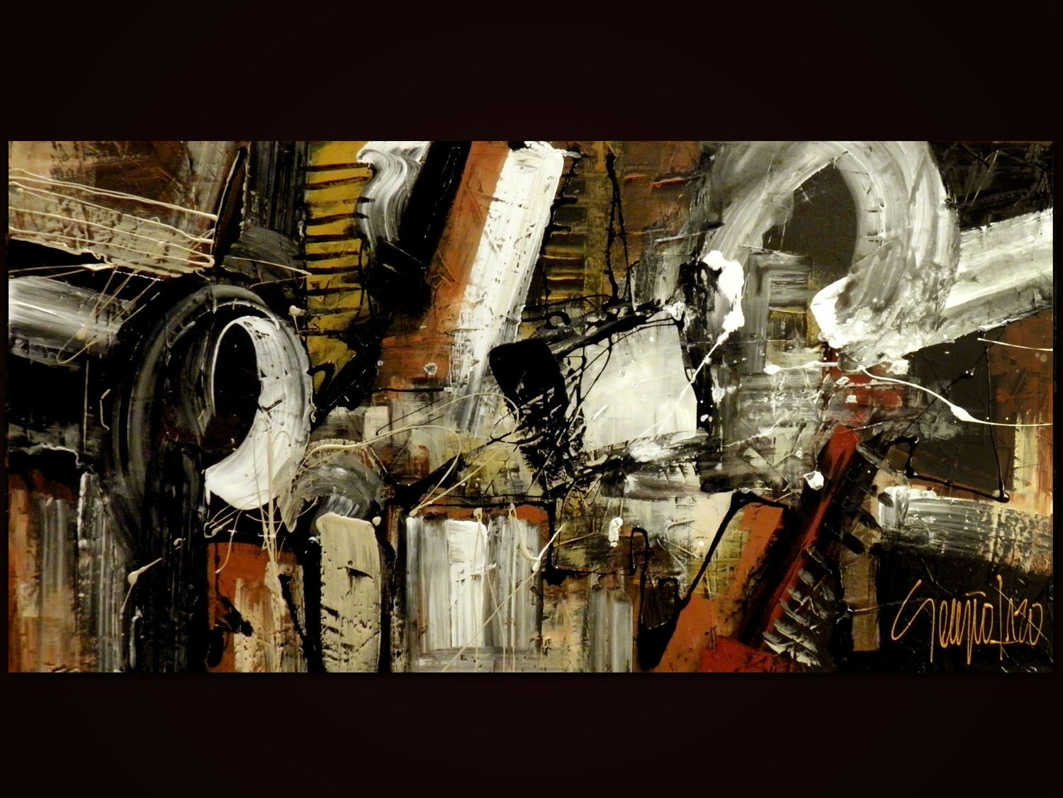 Original Abstract Painting Modern Abstract Art by SLAZO 24x48 - Etsy