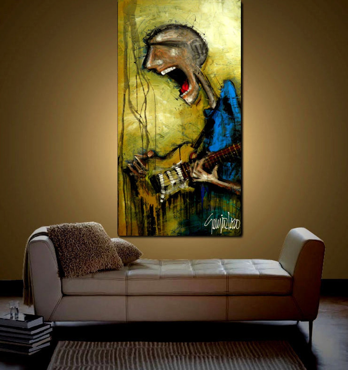 Original Painting Modern Abstract Art by SLAZO 24x48 - Etsy